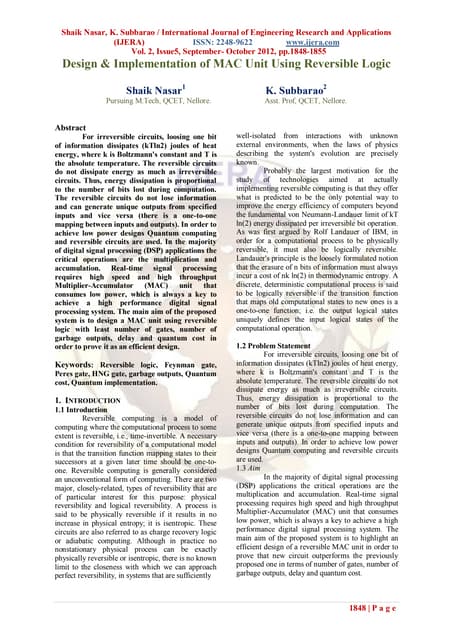 Design And Optimization Of Gdi Based 1 Bit Comparator Using Reverse Logic Pdf
