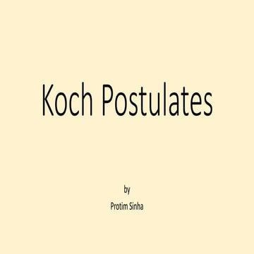 Koch's postulate –principals & method | PPTX