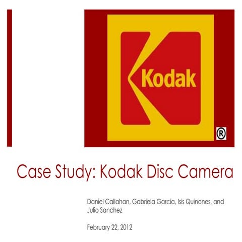 Kodak Disc Camera | PPTX | Cameras and Camcorders | Consumer Electronics