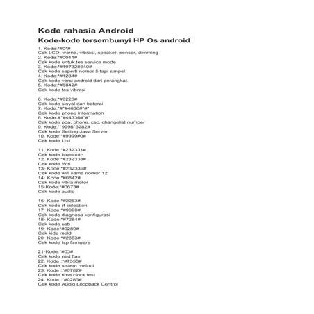 Kode android | PDF | Operating Systems | Computer Software and Applications