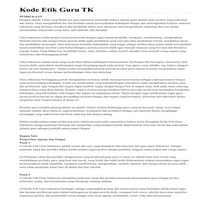 Kode etik guru | DOCX