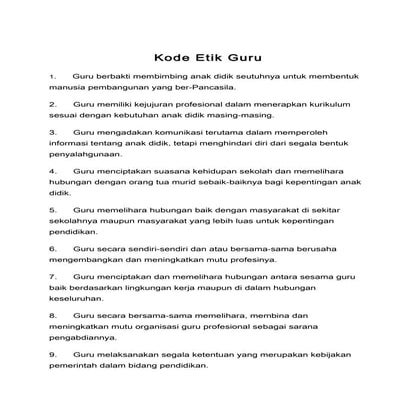 Kode etik guru | DOC