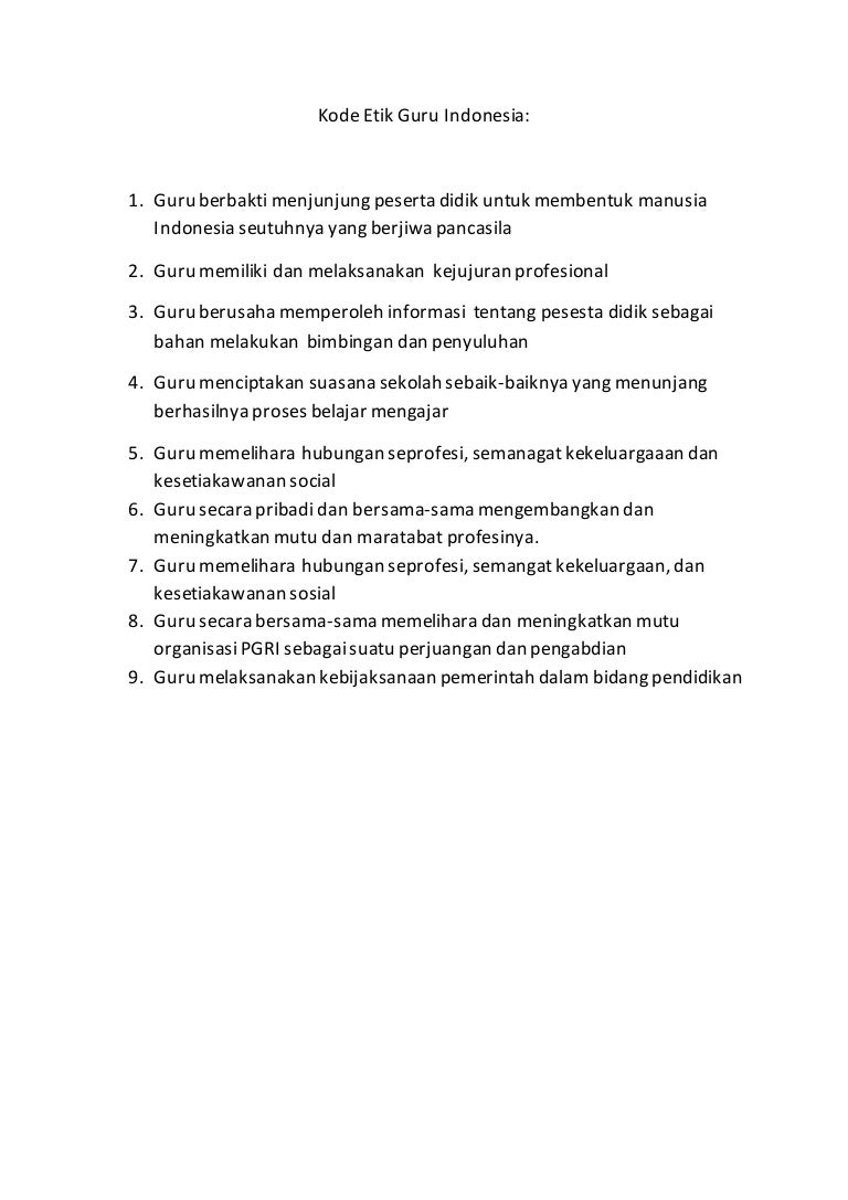 Kode etik guru indonesia