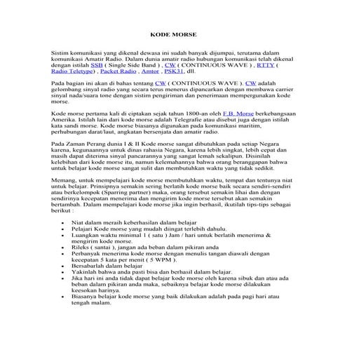 Kode morse | DOC