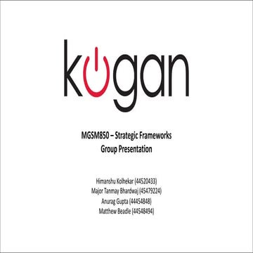 Kogan Australia Strategy Pitch | PDF