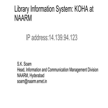 Koha at naarm | PPT | Technology & Computing