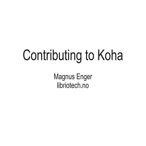 Contributing to Koha | PDF