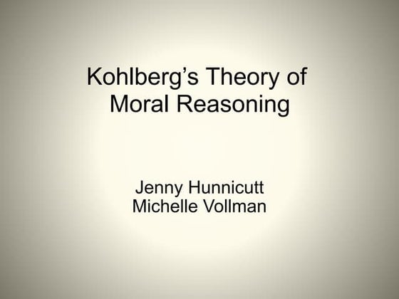 Kohlberg’s theory on moral development | PPTX