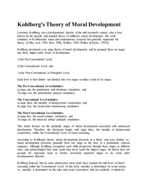 Stages of moral development | PPT