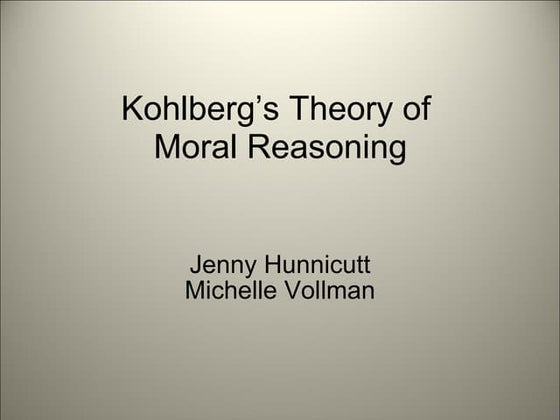 Kohlberg’s theory on moral development | PPTX