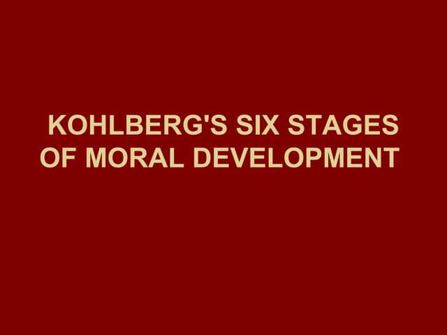 Stages of moral development | PPT