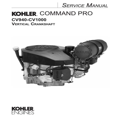 Kohler command pro cv1000 vertical crankshaft service repair manual | PDF