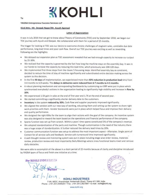 Losma India Testimonial | PDF