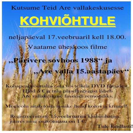 Kohviohtu kuulutus | PDF
