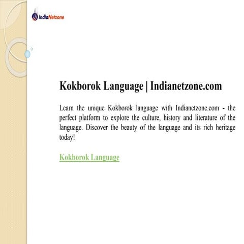 Kokborok Language Indianetzone.com.pptx