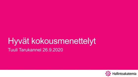 Muistio: Palaveri, neuvottelu vai kokous? | PDF