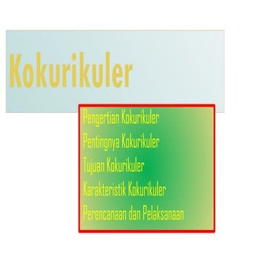 Kokurikuler dalam Pembelajaran Mendalam atau Deep Leaning | PPTX