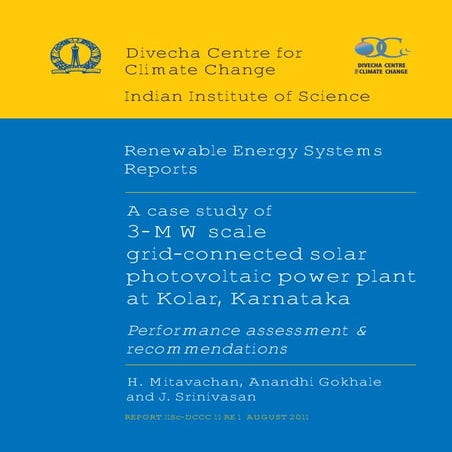 Kolar solar pv plant a case study of | PDF