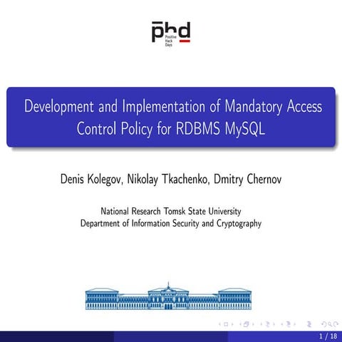 Development and Implementation of Mandatory Access Control Policy for ...