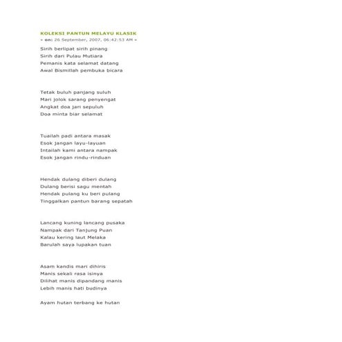 Koleksi pantun pengacara majlis | DOCX