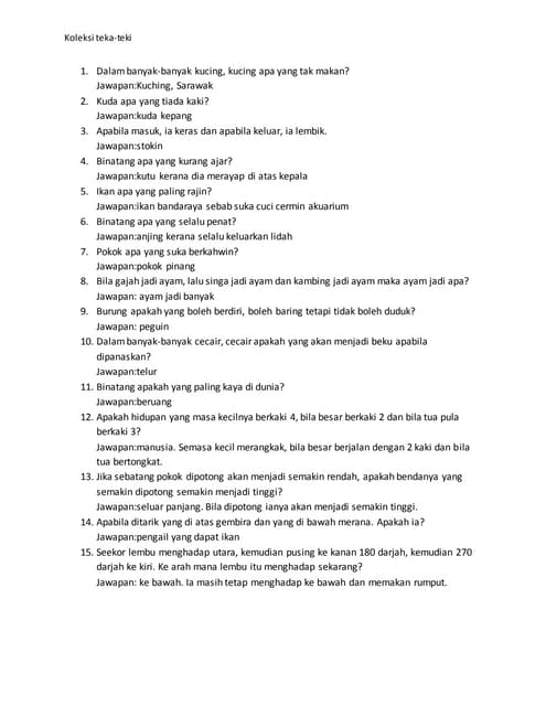 Teka teki kelakar dan lawak | DOCX