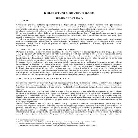 Kolektivni ugovor o radu menadzment | PDF