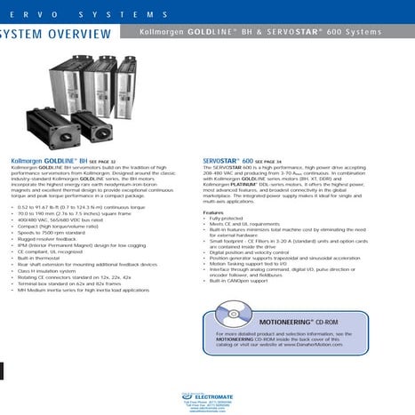 Kollmorgen gold line_bh_with_servostar_600_tb_catalog | PDF