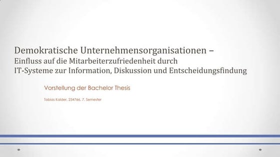 Präsentation Kolloquium Masterarbeit - Beispiel | PDF | Business ...