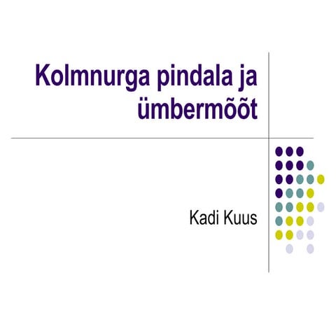 Kolmnurga pindala ja ...s2008 | PPT