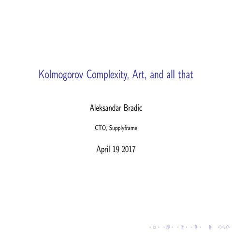 Kolmogorov Complexity Art And All That Pdf Computing Technology And Computing