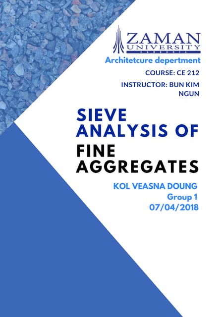 Sieve Analysis Of Coarse And Fine Aggregate Report Docx