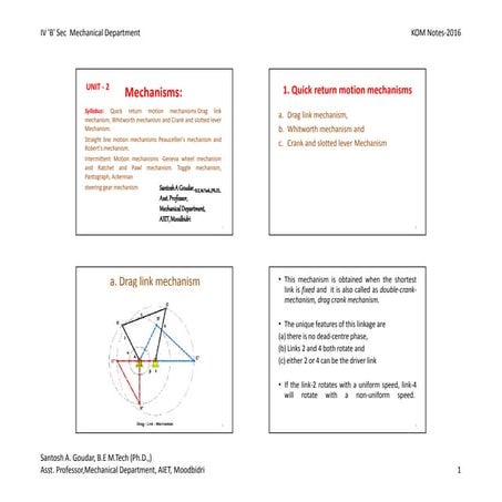 kinematics of machines-VTU Notes | PDF