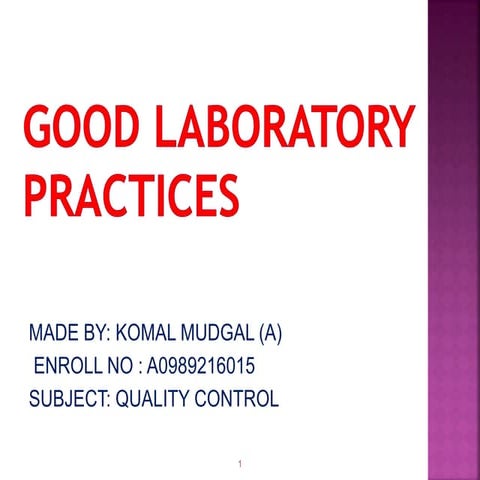 good laboratory practices k | PPTX