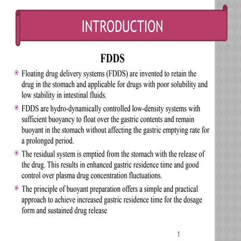 Floating drug delivery systems (FDDS).pptx
