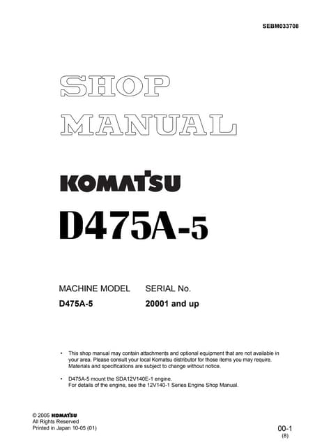 Komatsu d65 e 12 dozer bulldozer service repair manual (sn 60001 and up) | PDF