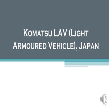 Komatsu lav (light armoured vehicle), japan | PPT