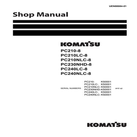 Komatsu pc138 us 8 crawler excavator parts catalogue manual - sn 20001 ...