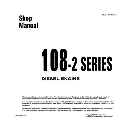 Komatsu saa6 d108 2 diesel engine service repair manual | PDF