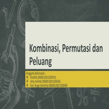 Kombinasi, permutasi dan peluang | PPTX