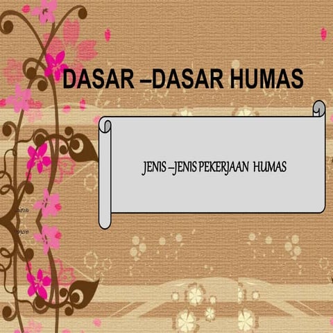 jenis-jenis pekerjaan humas | PPTX
