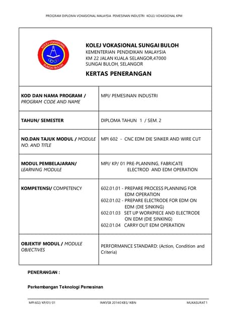 Report mesin larik | DOCX