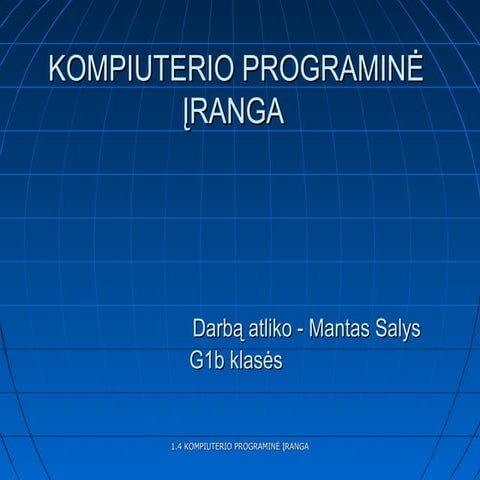 Kompiuterio programinė įranga | PPT