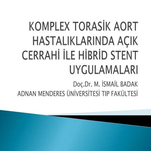 Kompleks torasik aort hastaliklarinda acik cerrahi ile hibrid stent ...