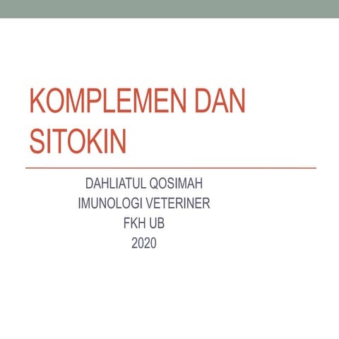 KOMPLEMEN DAN SITOKIN dalam immunologi.ppt