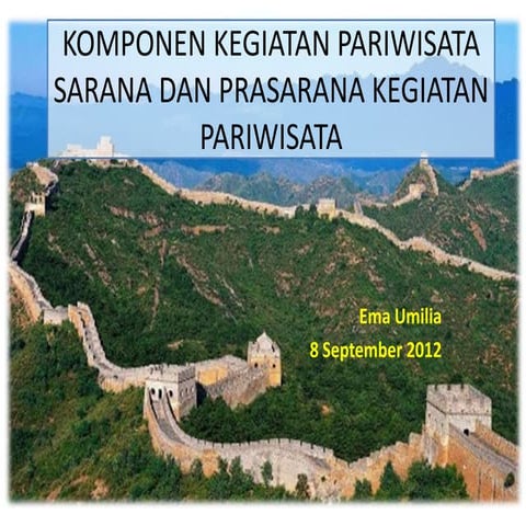 Komponen kegiatan pariwisata | PPTX