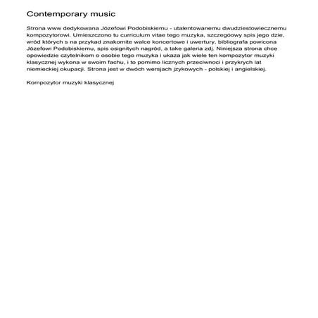 Contemporary music | PDF