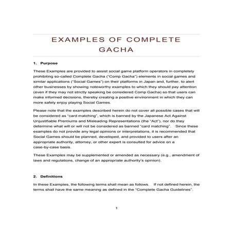 Kompu Gacha : Examples of Complete Gacha | PDF