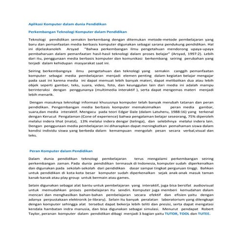 Komputer pendidikan 1 | PDF