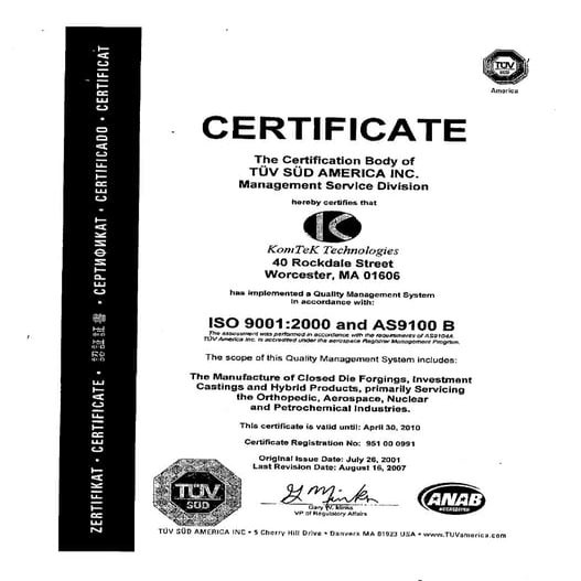 Kom Te K Iso Nadcap Certifications | PDF