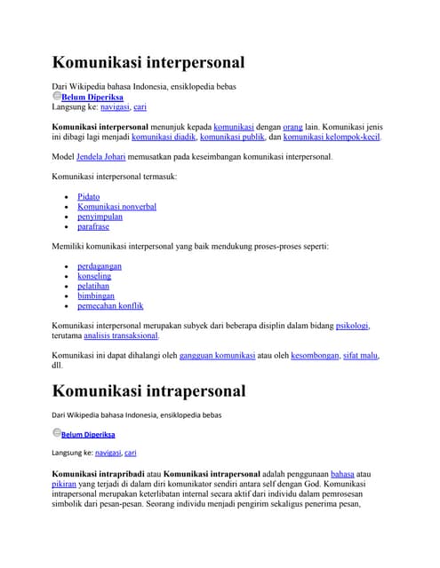 Komunikasi antar pribadi (kap) | PPT